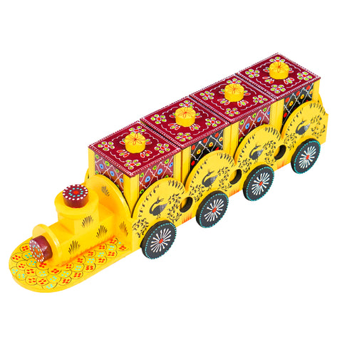 Wooden Train Shape Dry Fruit Holder 4 Box - Oxyroots Handicraft ...